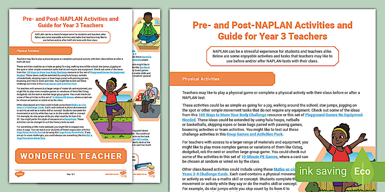 Pre- and Post-NAPLAN Activities | NAPLAN Aid | Twinkl