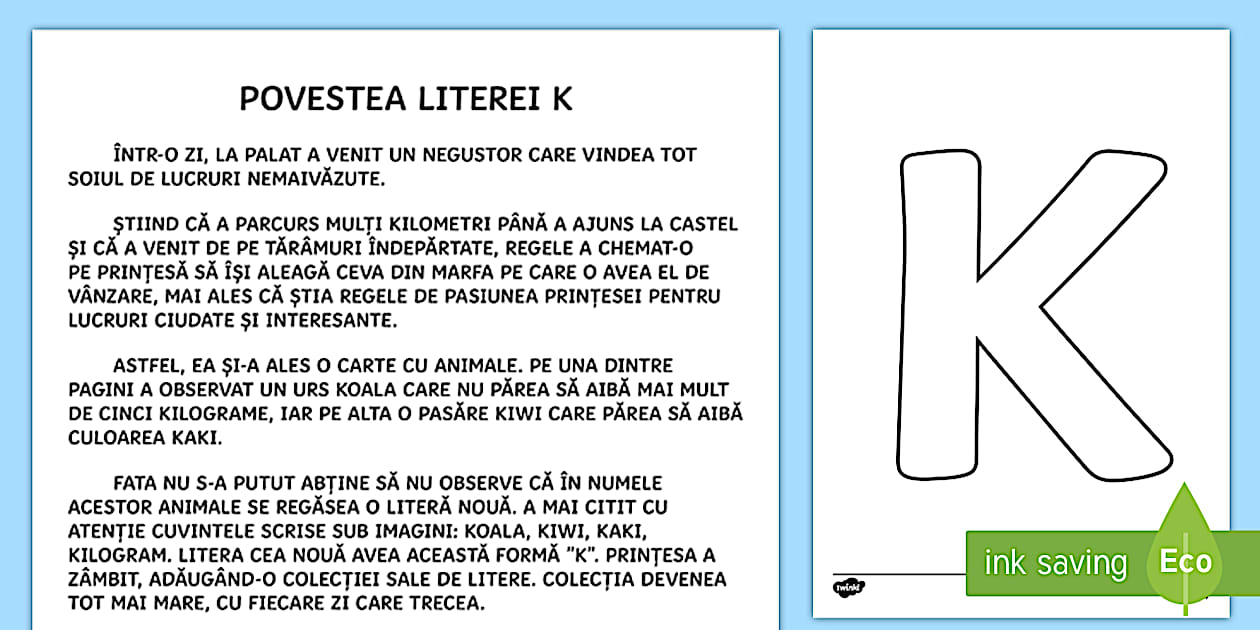 Povestea literei K | Povești ilustrate | Twinkl România