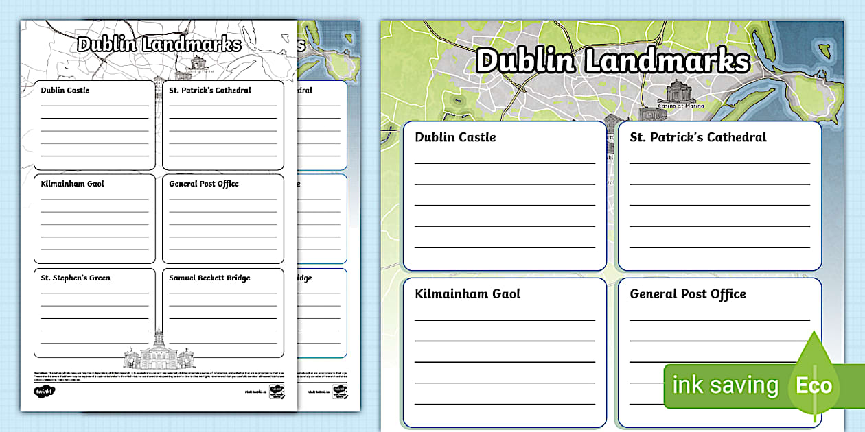 Dublin Landmarks Fact File Template (Teacher-Made) - Twinkl