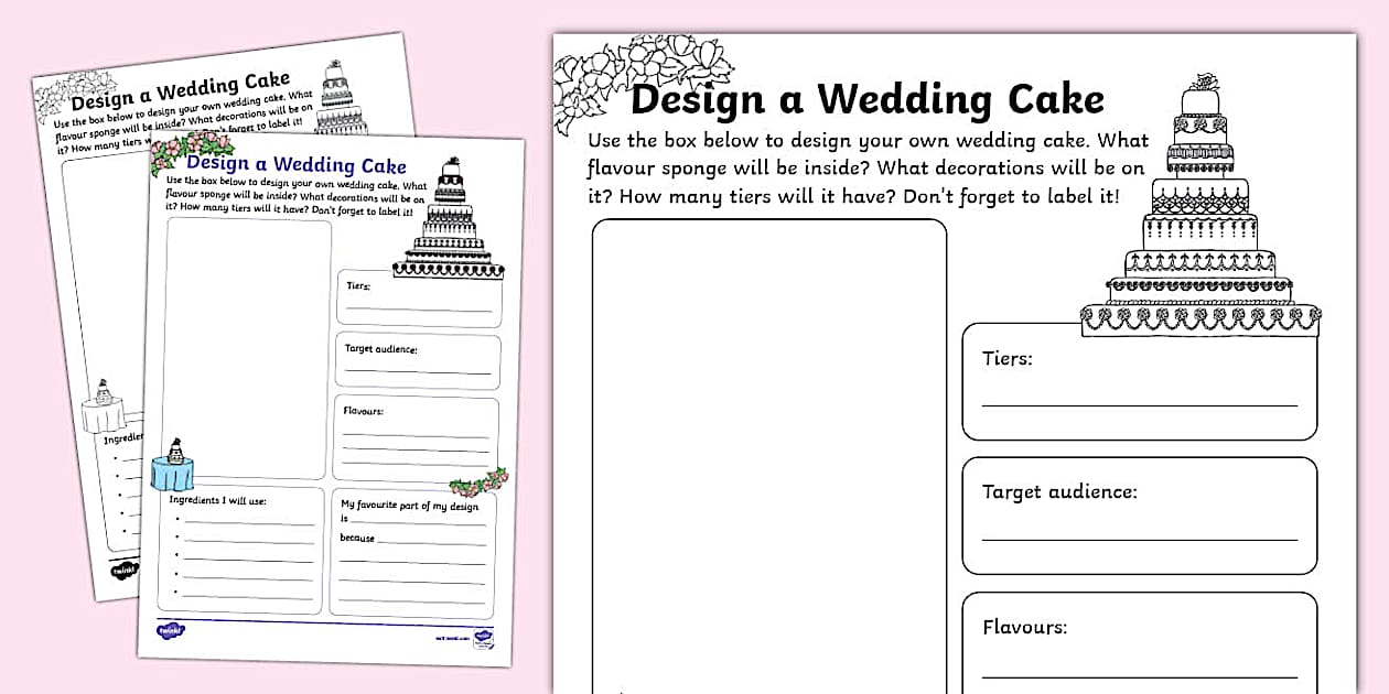 Design a Wedding Cake Worksheet (teacher made) - Twinkl