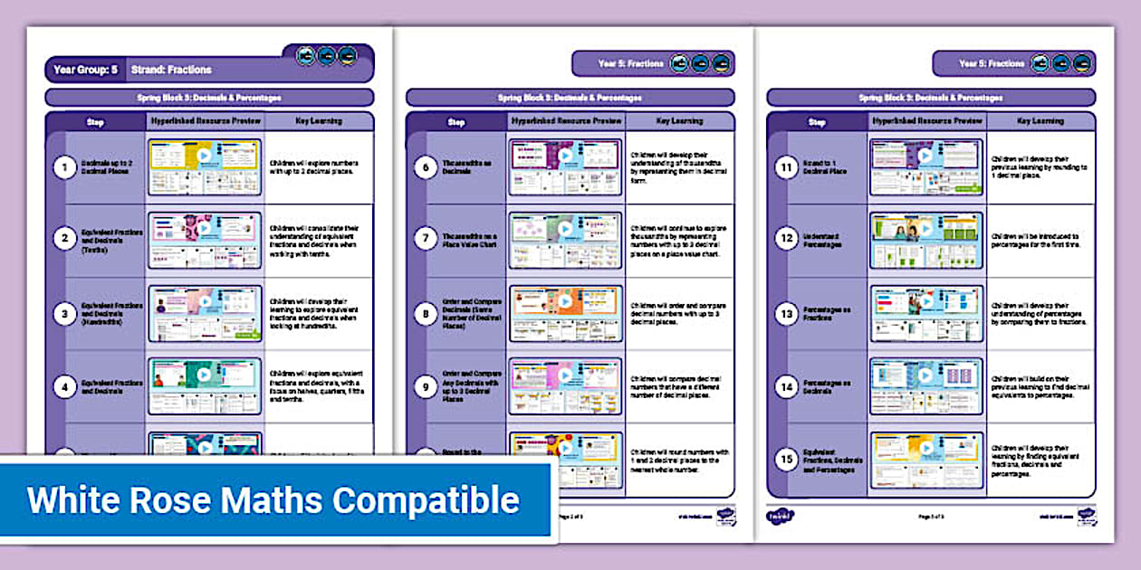 👉 Y5 Decimals & Percentages Diving into Mastery Maths Overview