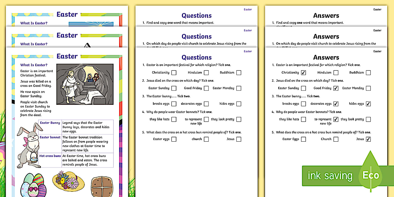 Easter Differentiated Reading Comprehension Activity