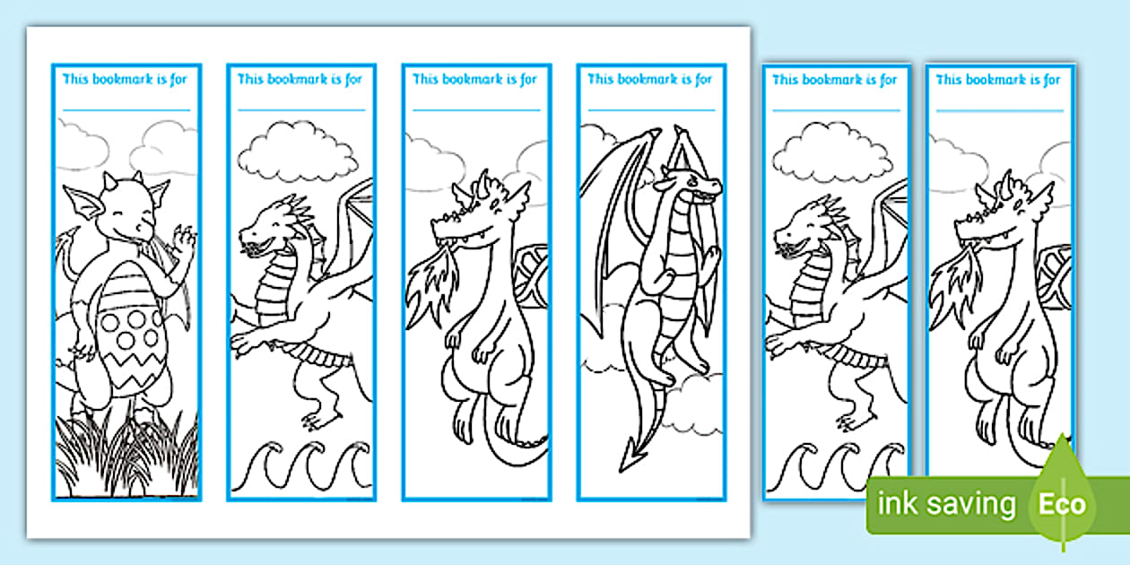 Printable Dragon Bookmarks To Colour (Teacher-Made) - Twinkl
