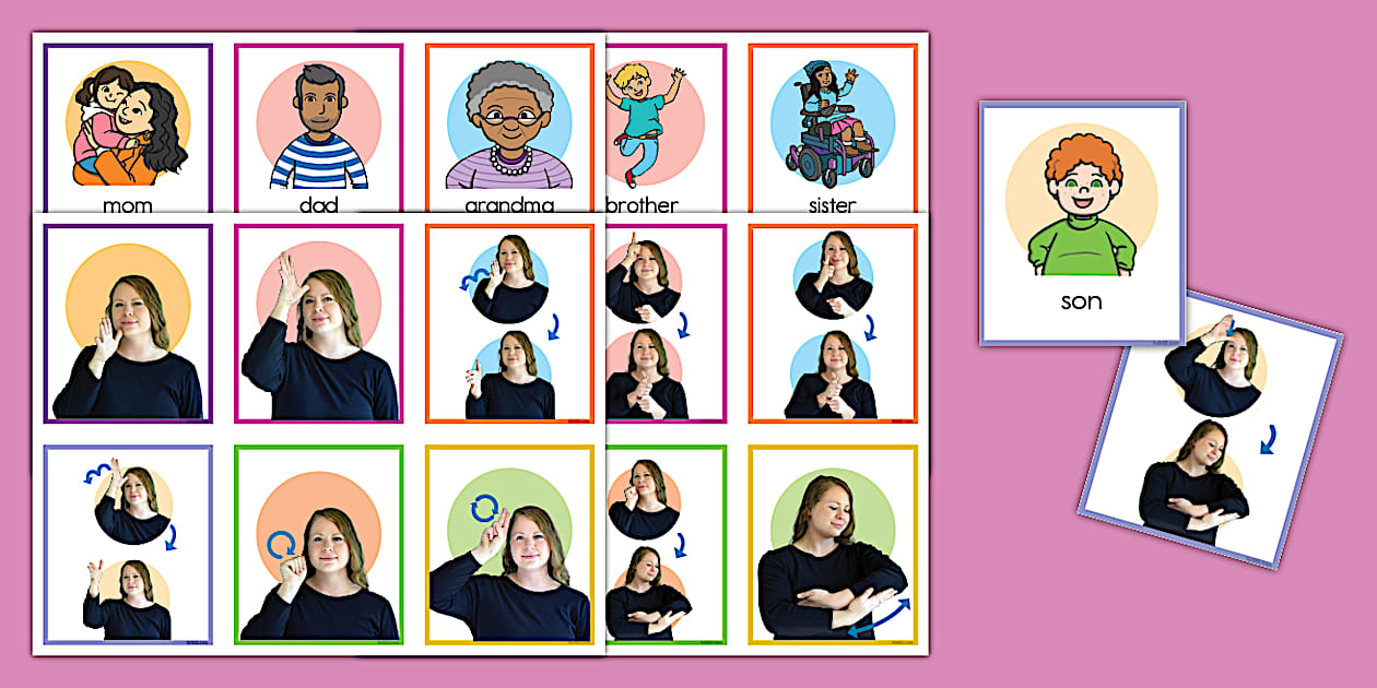 American Sign Language Family Signs Worksheet | Twinkl USA