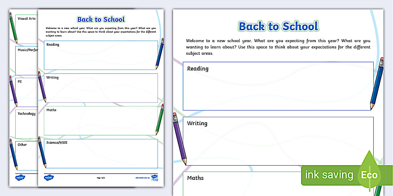 New School Year Expectations Writing Task | Upper Primary