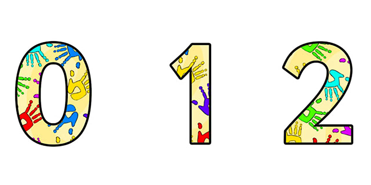 Handprint Display Numbers Small (teacher made) - Twinkl