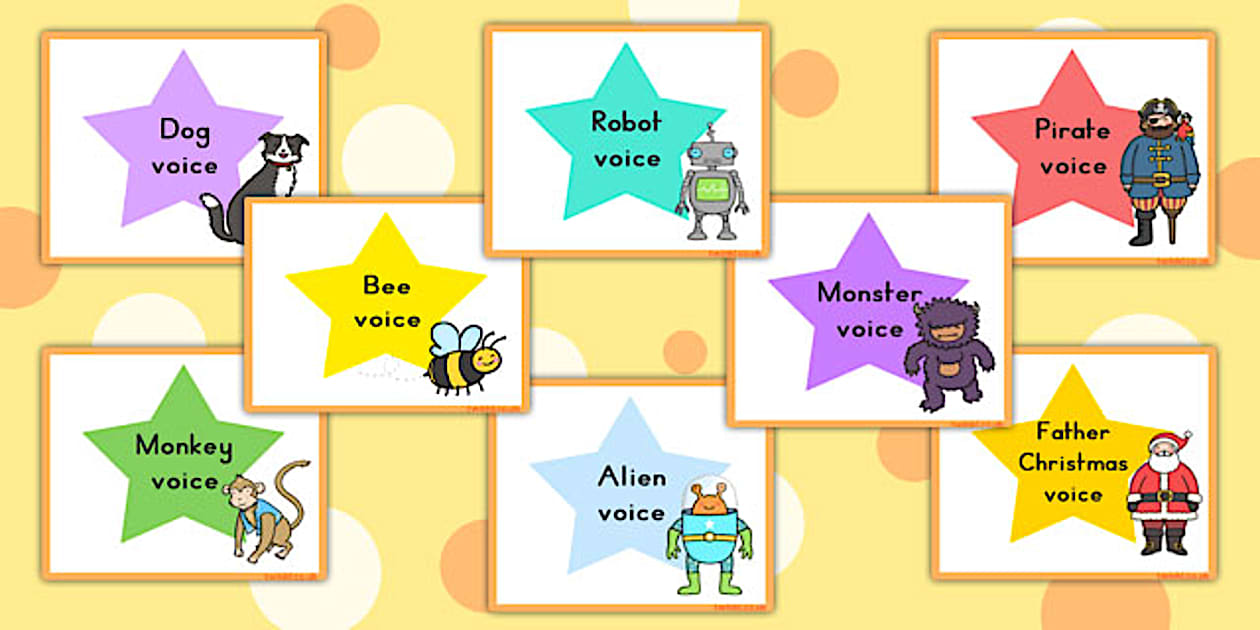 Silly Voices Cards (teacher made) - Twinkl