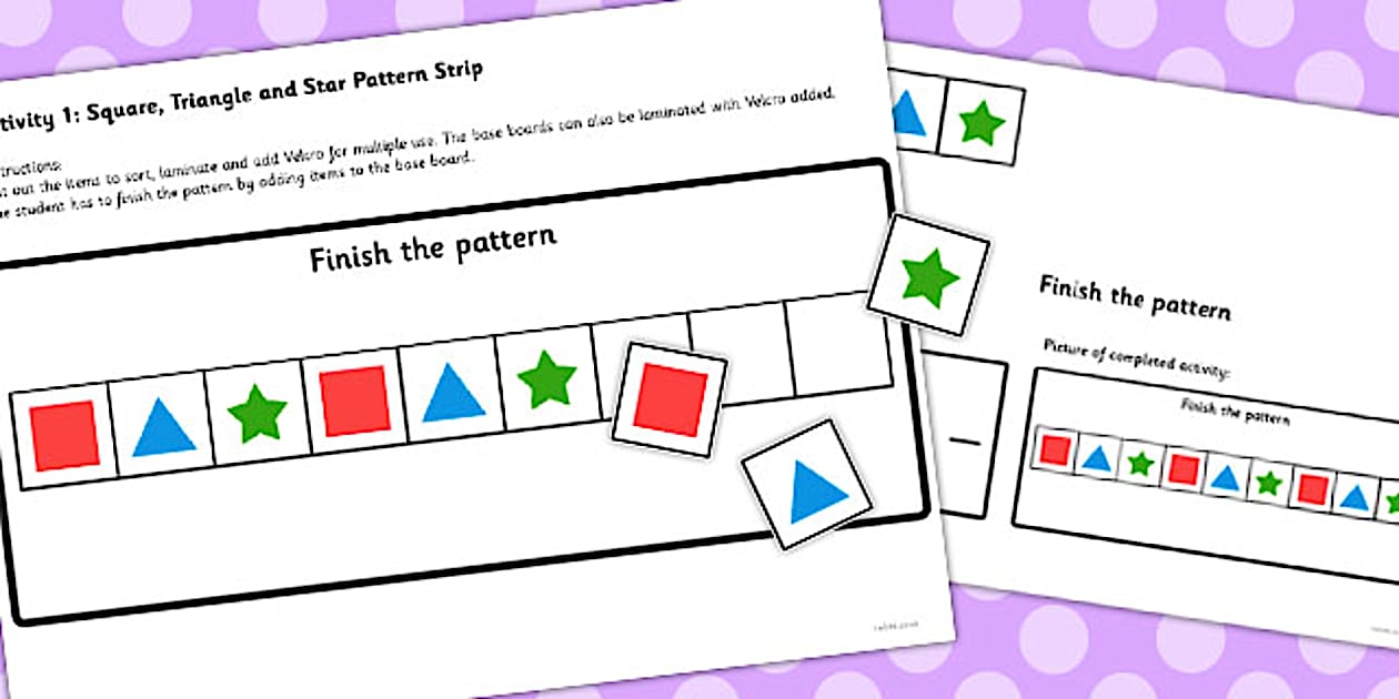 Editable Workstation Pack Shape Pattern Activities Set 2