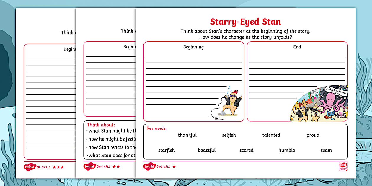 Starry-Eyed Stan Character Description Worksheets | Twinkl