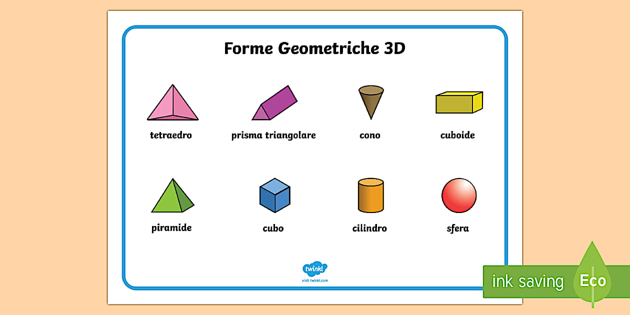 Vocabolario Le Figure Geometriche Solide per Scuola Primaria