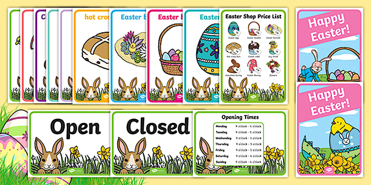 Easter Shop Role-Play Display Posters - Twinkl