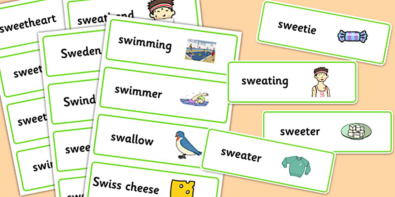 Two Syllable 'SW' Word Cards (teacher made) - Twinkl