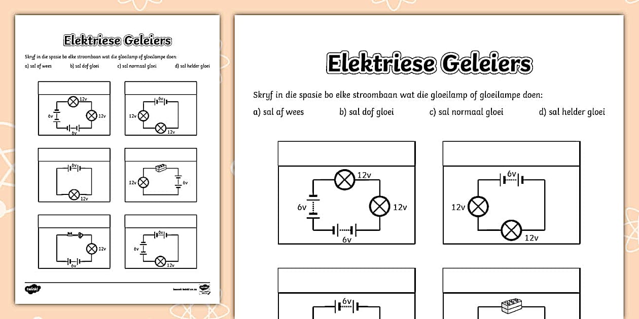 Graad 6 - Natuurwetenskappe - Kwartaal 3 - Elektriese Geleiers - Werkkaart