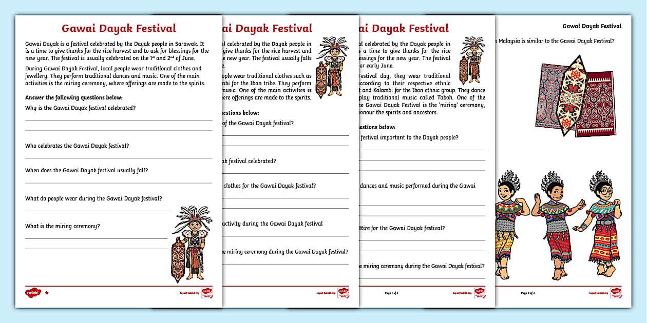 Gawai Festival: Reading Comprehension on Gawai