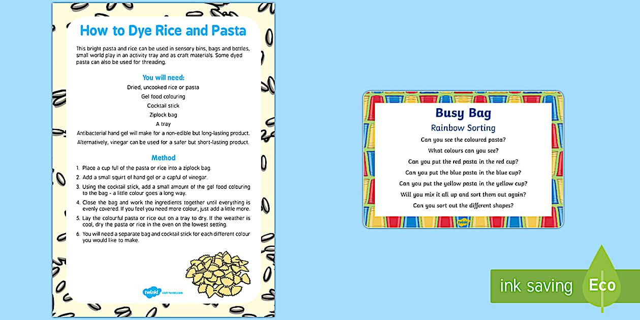Rainbow Sorting Busy Bag Prompt Card and Resource Pack