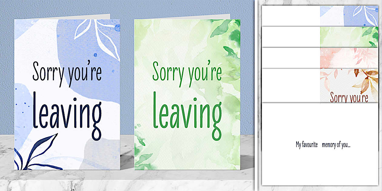 Sorry You're Leaving Cards & Inserts | Twinkl Party