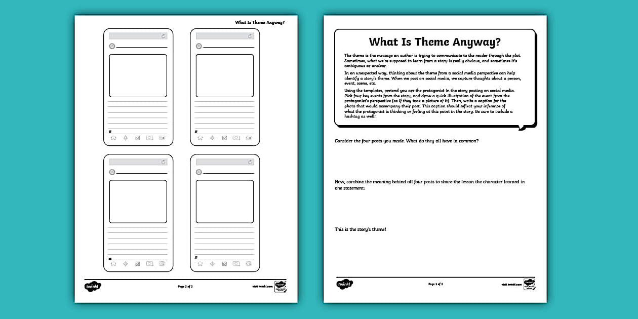 Theme Analysis Using Social Media Posts for 6th-8th Grade