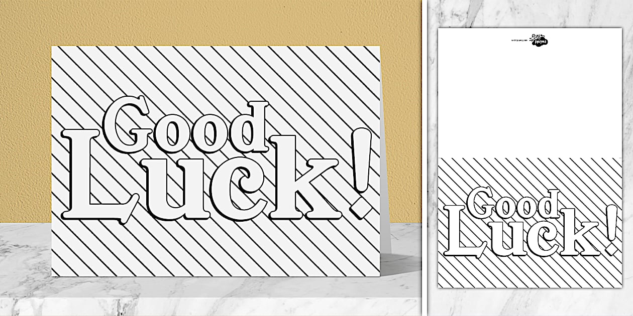 Good Luck Colouring Card | Twinkl Party (teacher made)