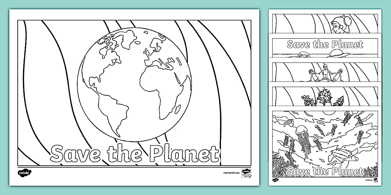 Save The Planet Colouring Pages - KS1 (professor feito)