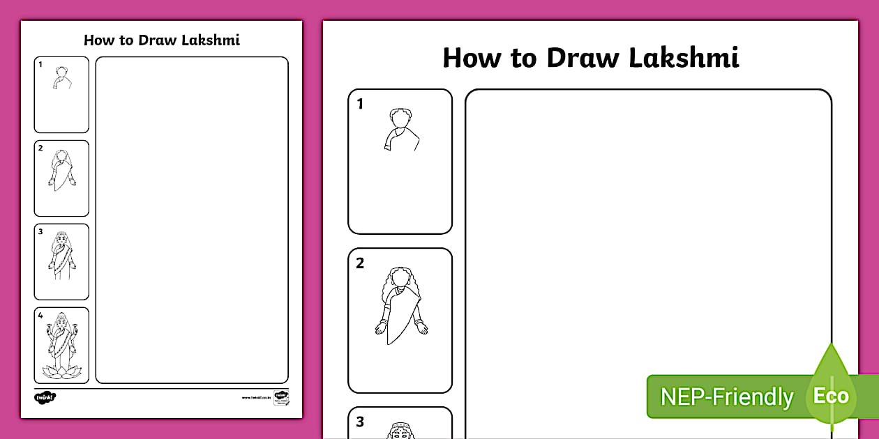 How to Draw Goddess Lakshmi - Lakshmi | Twinkl - Twinkl
