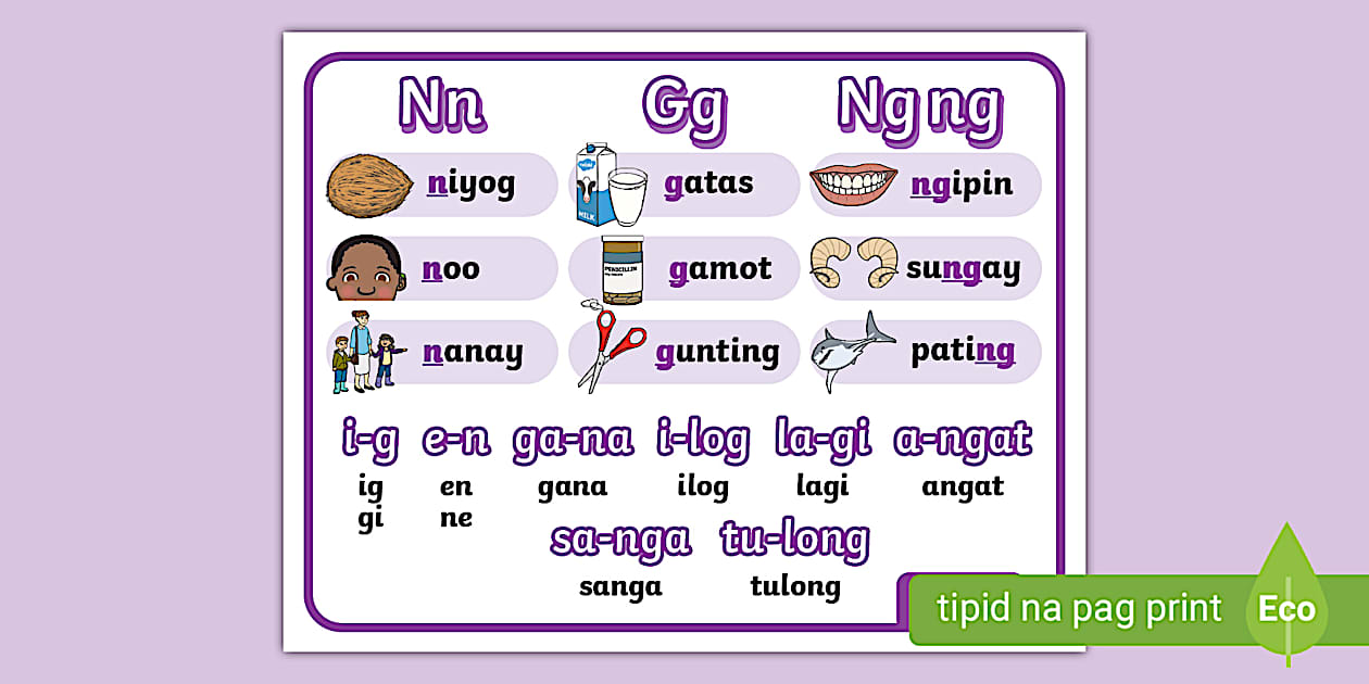 Marungko poster (n, g, ng) | Philippines | Twinkl - Twinkl