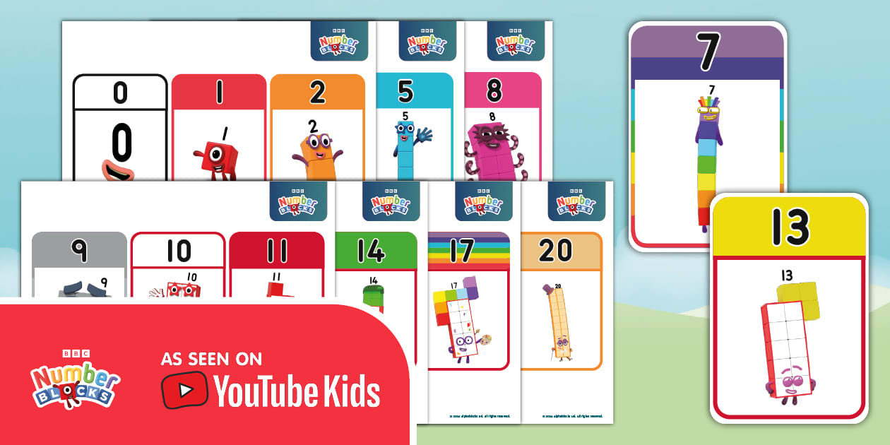 Numberblocks Numbers 0 20 Number Flash Cards Teacher Made