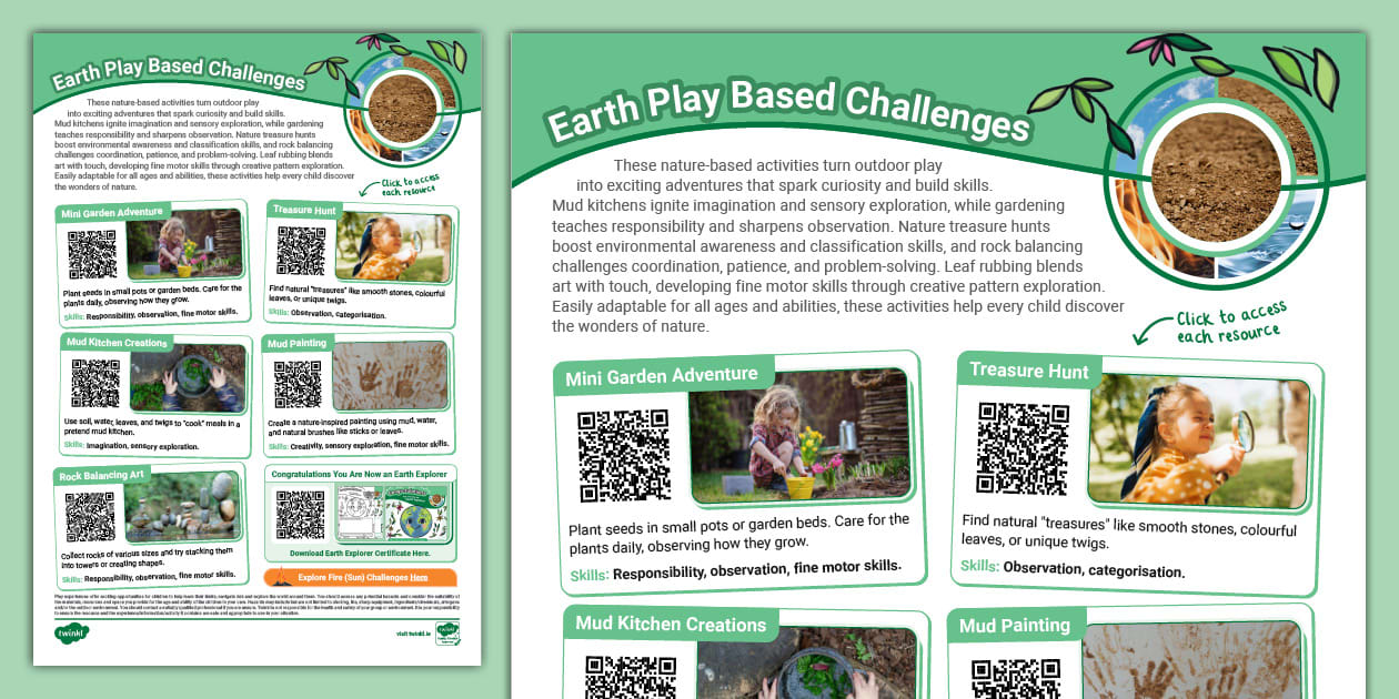Earth Play-Based Challenges (Hecho por educadores) - Twinkl
