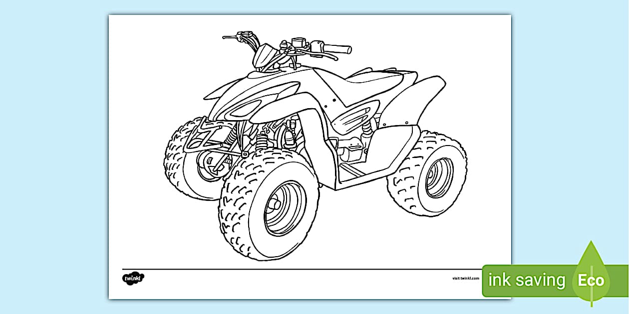 ATV Vehicle Colouring Sheet | Twinkl Colouring Pages