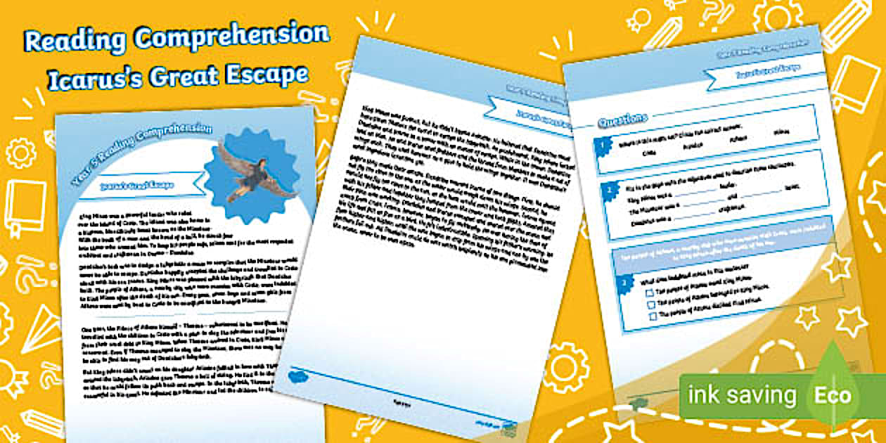Year 5 Reading Comprehension - Myth (Ages 9 - 10) - Twinkl