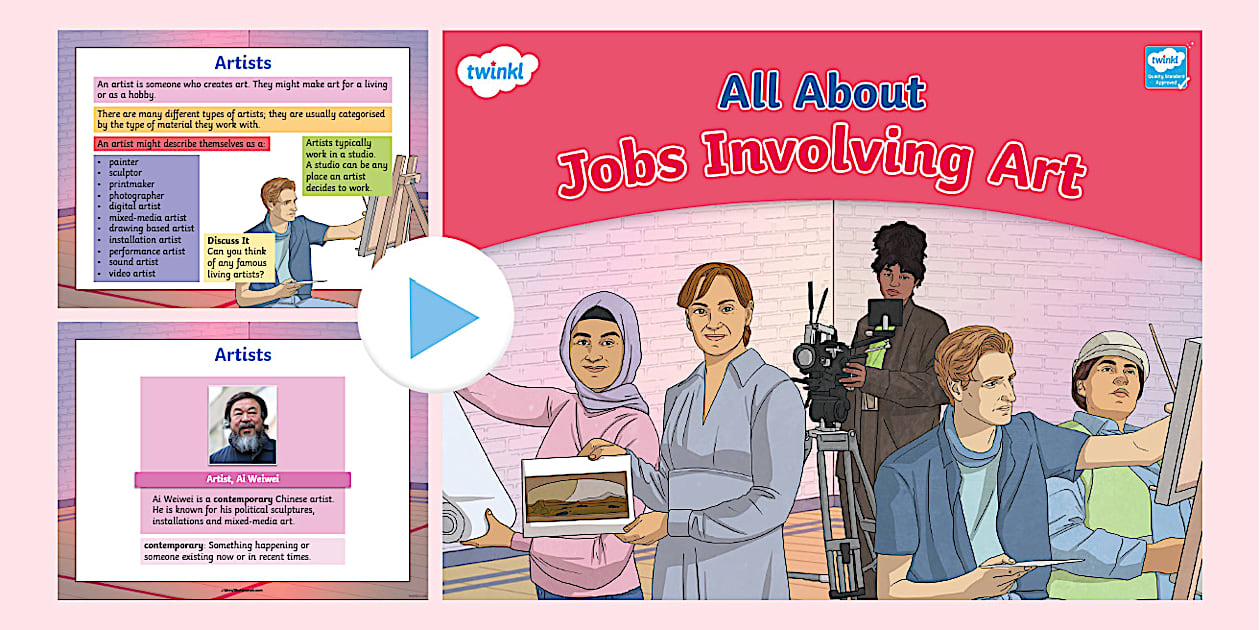KS2 All About Jobs Involving Art PowerPoint (teacher made)
