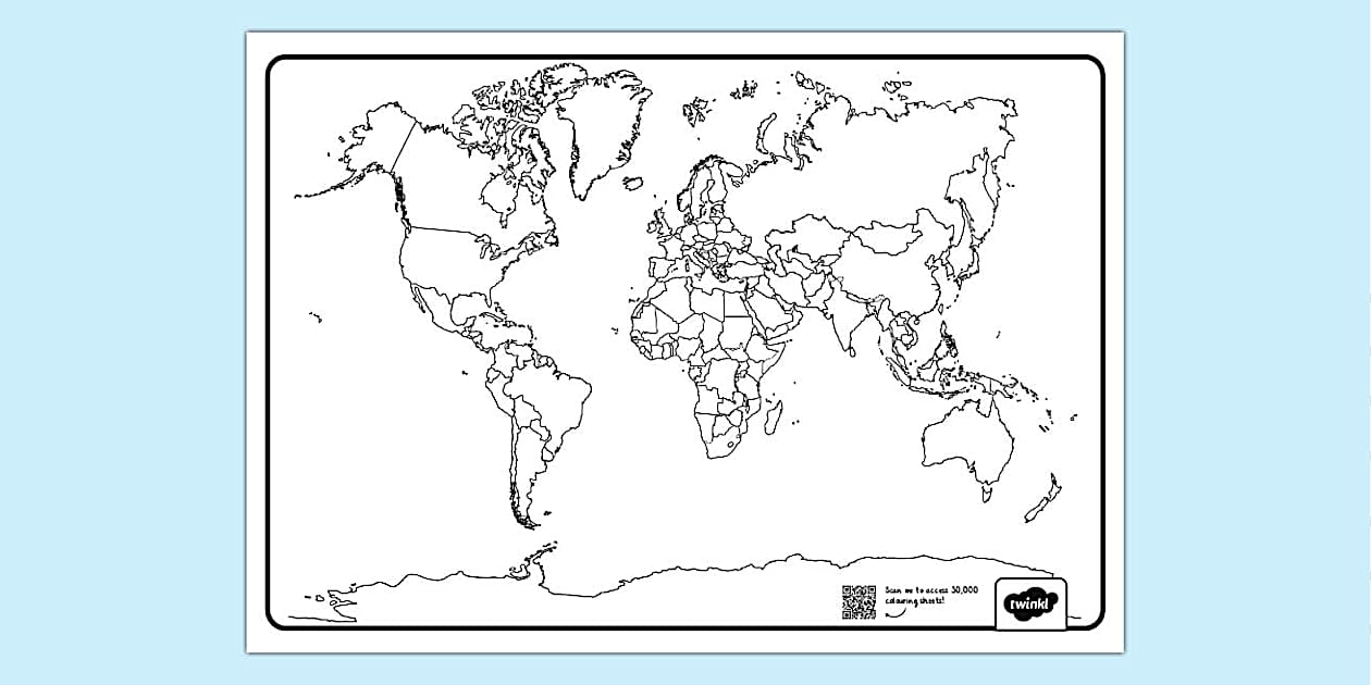 World Coloring Sheets (Teacher-Made) - Twinkl