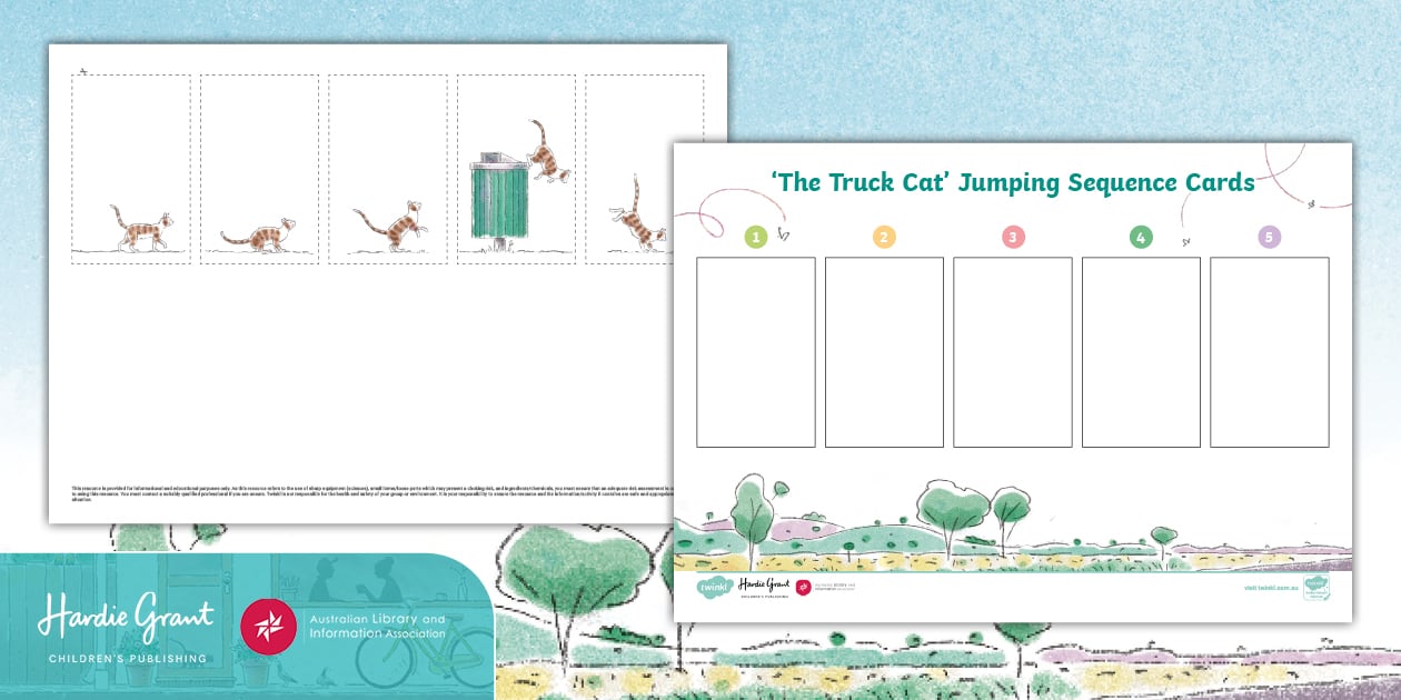 'The Truck Cat' Jumping Sequence Cards