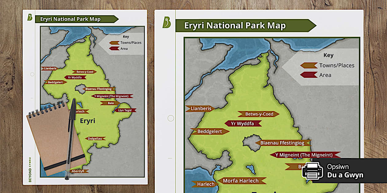 Find landmarks in this Eryri National Park Map