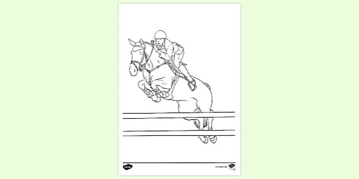 Equestrian Jumping Gregory Wathelet Colouring | Colouring Sheets