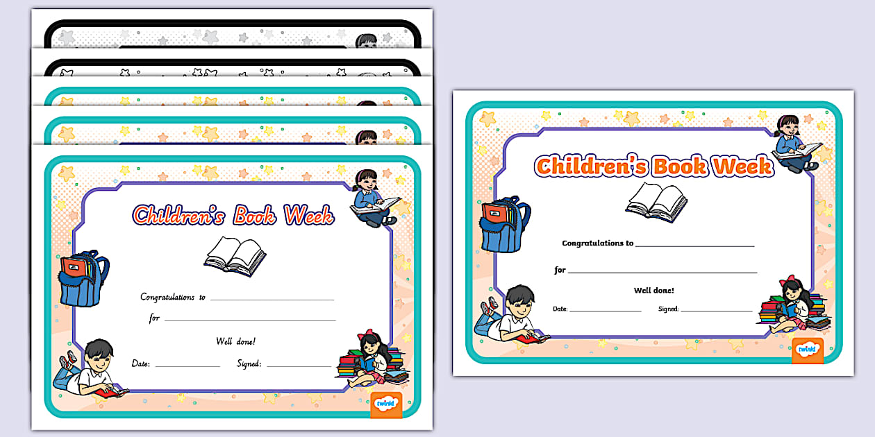 Children's Book Week Certificate (teacher made) - Twinkl