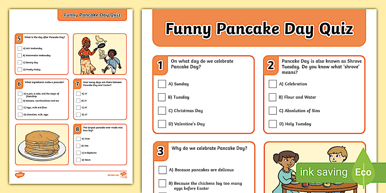 Funny Pancake Day Quiz (teacher made) - Twinkl