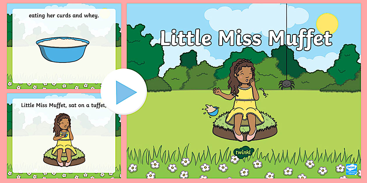 Little Miss Muffet Nursery Rhyme PowerPoint - EYFS - Twinkl