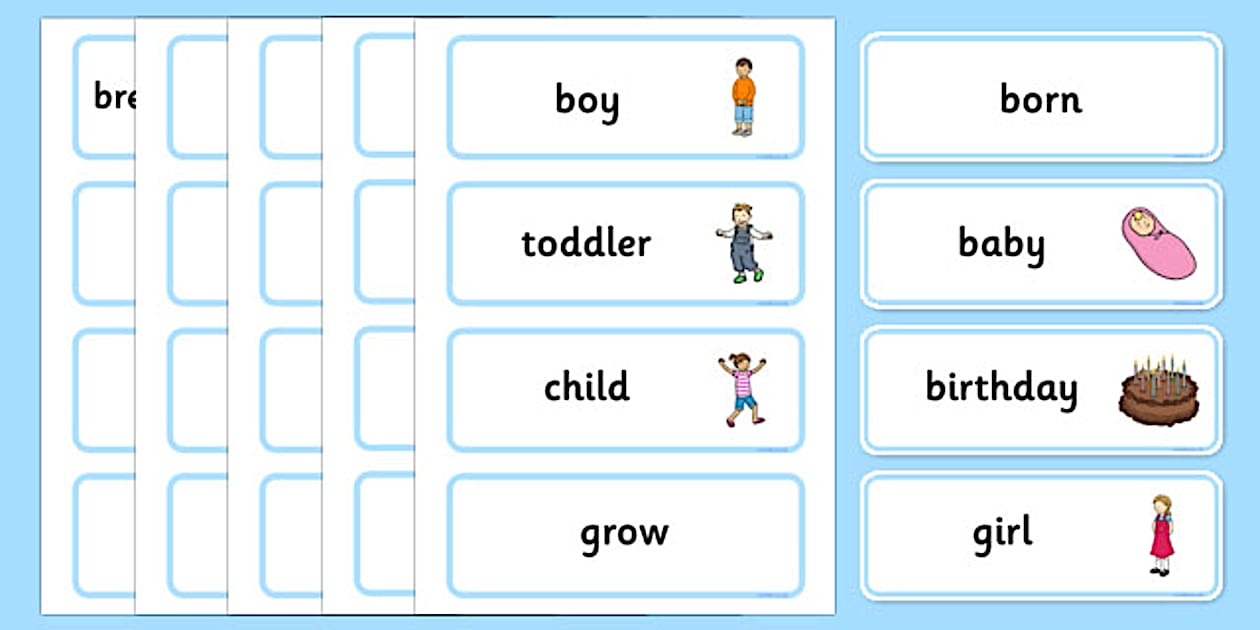 Cursive Human Growth Word Cards (teacher made) - Twinkl
