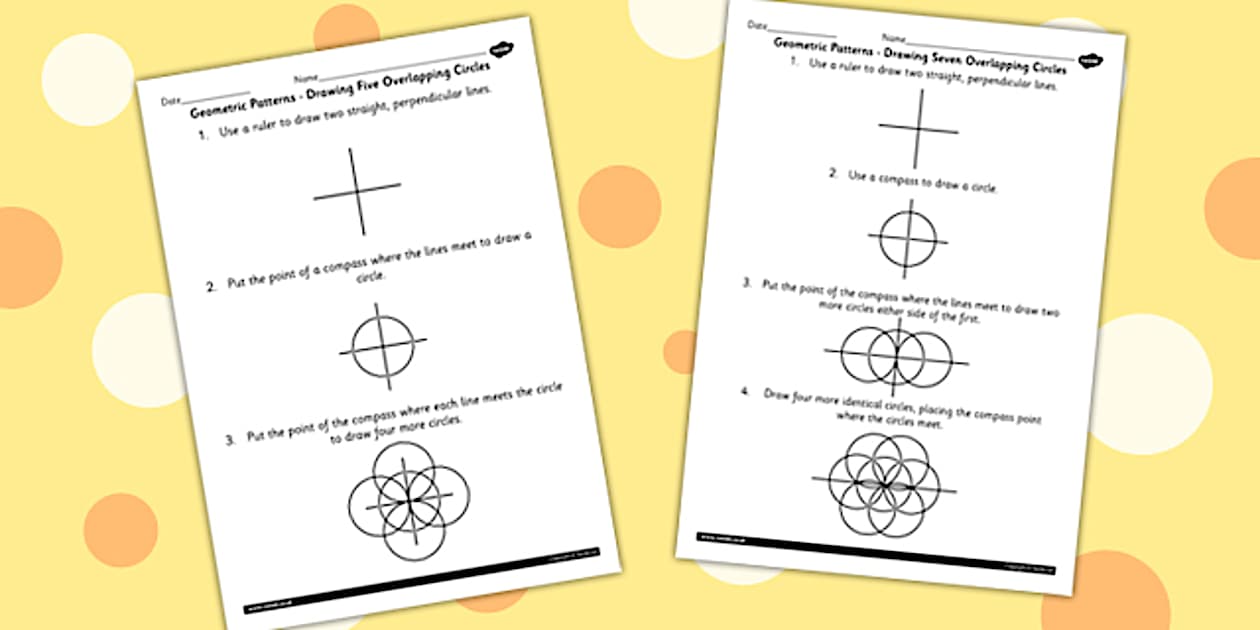 Drawing 5 and 7 Circle Patterns Numeracy Sheets - Twinkl