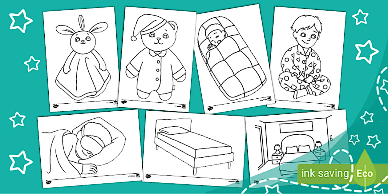 My First Sleepover Colouring Pack (teacher made) - Twinkl