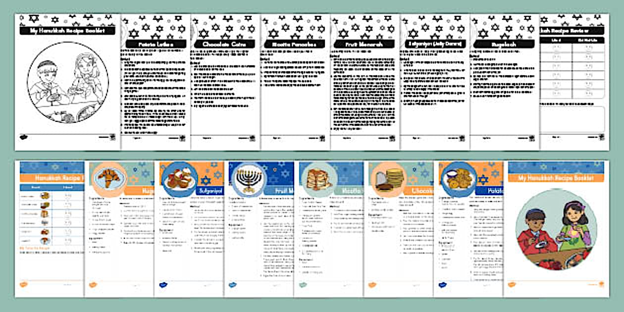 Hanukkah Recipe Booklet | Download and Print | Twinkl