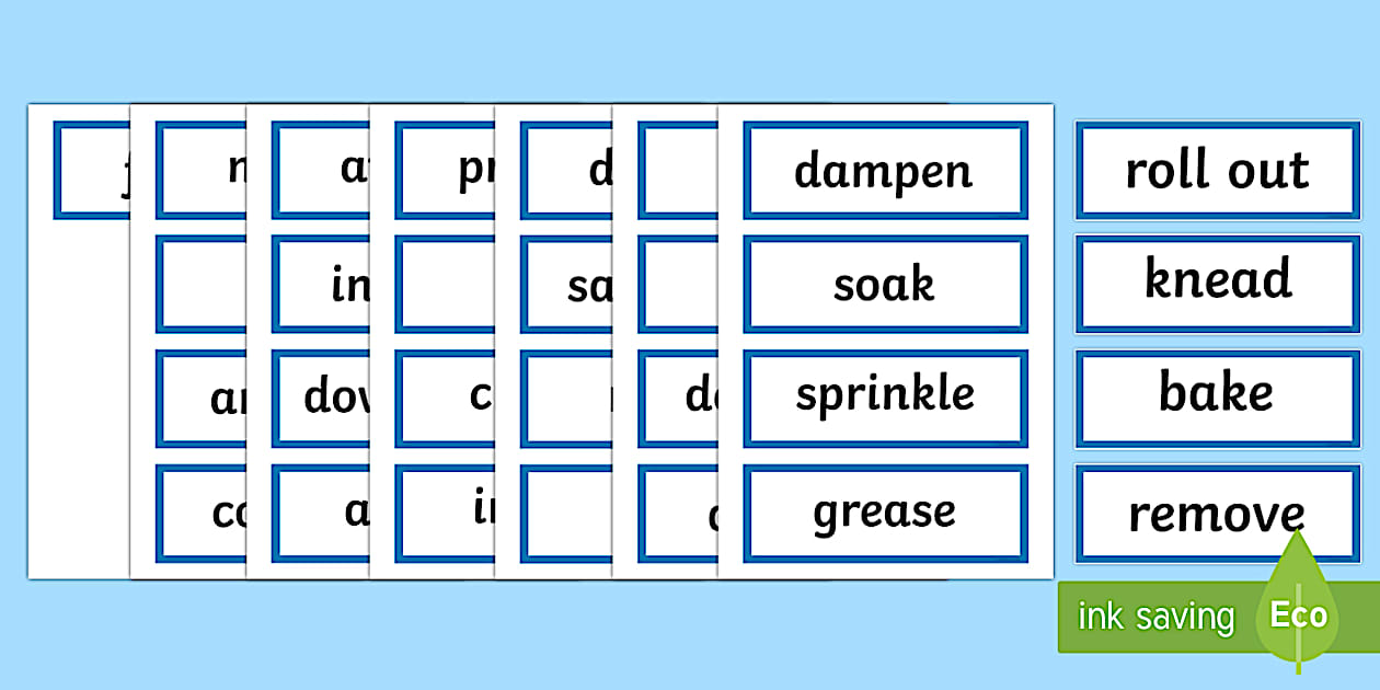 Editable Stage 2 Procedure Language of Instruction Word Cards