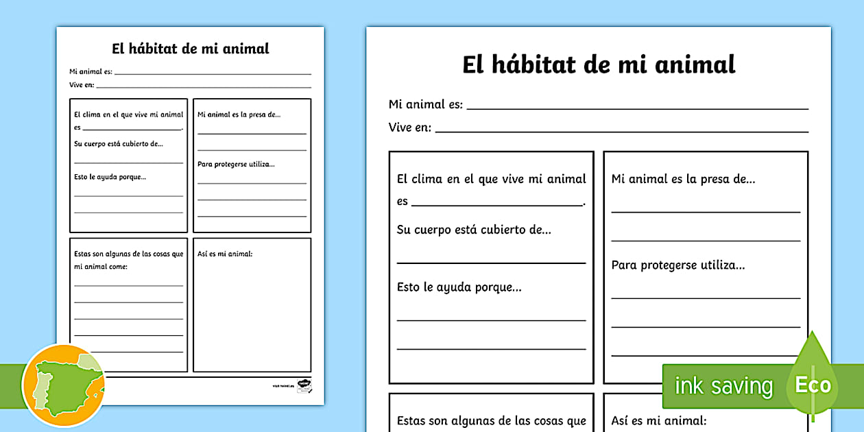 Ficha de actividad: El hábitat de mi animal