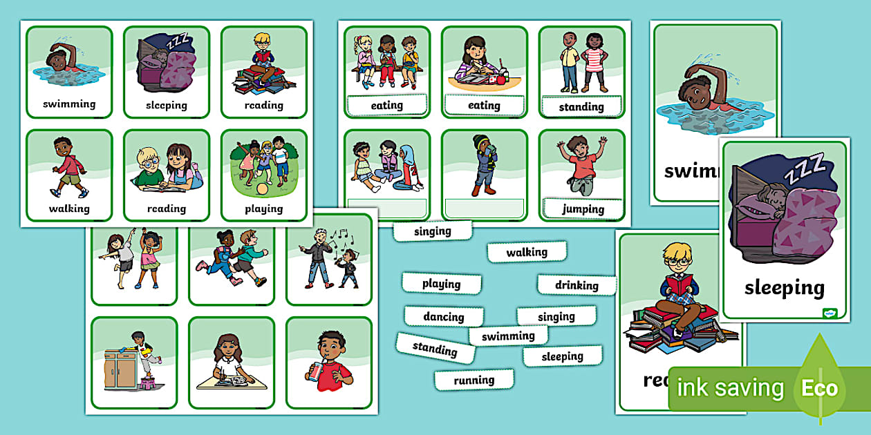 What Are They Doing Verb Cards | Routine Timetable | Twinkl