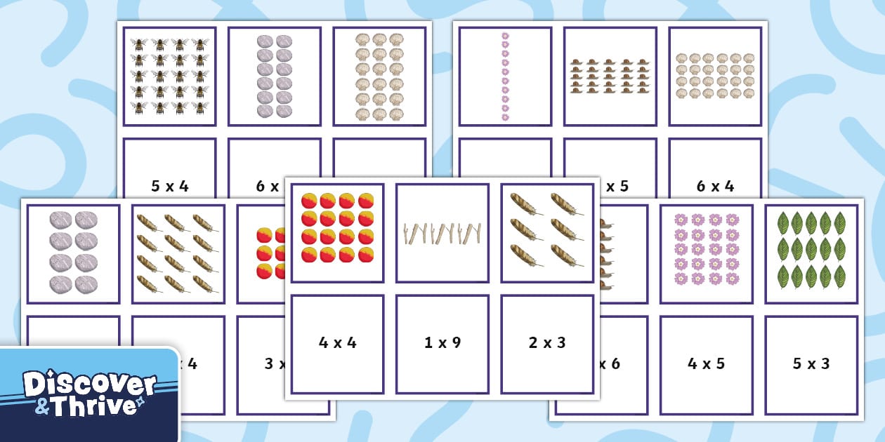 Algebra Patterns in Multiplication Matching Cards - Twinkl