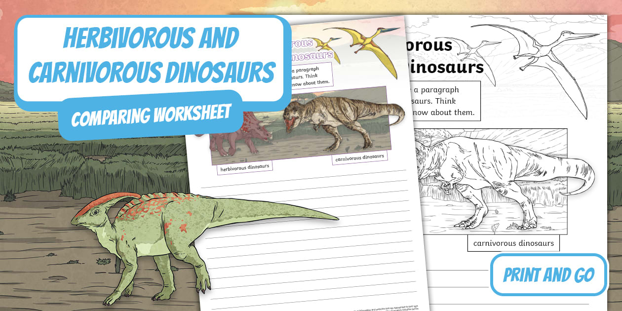 Comparing Herbivorous and Carnivorous Dinosaurs Worksheet