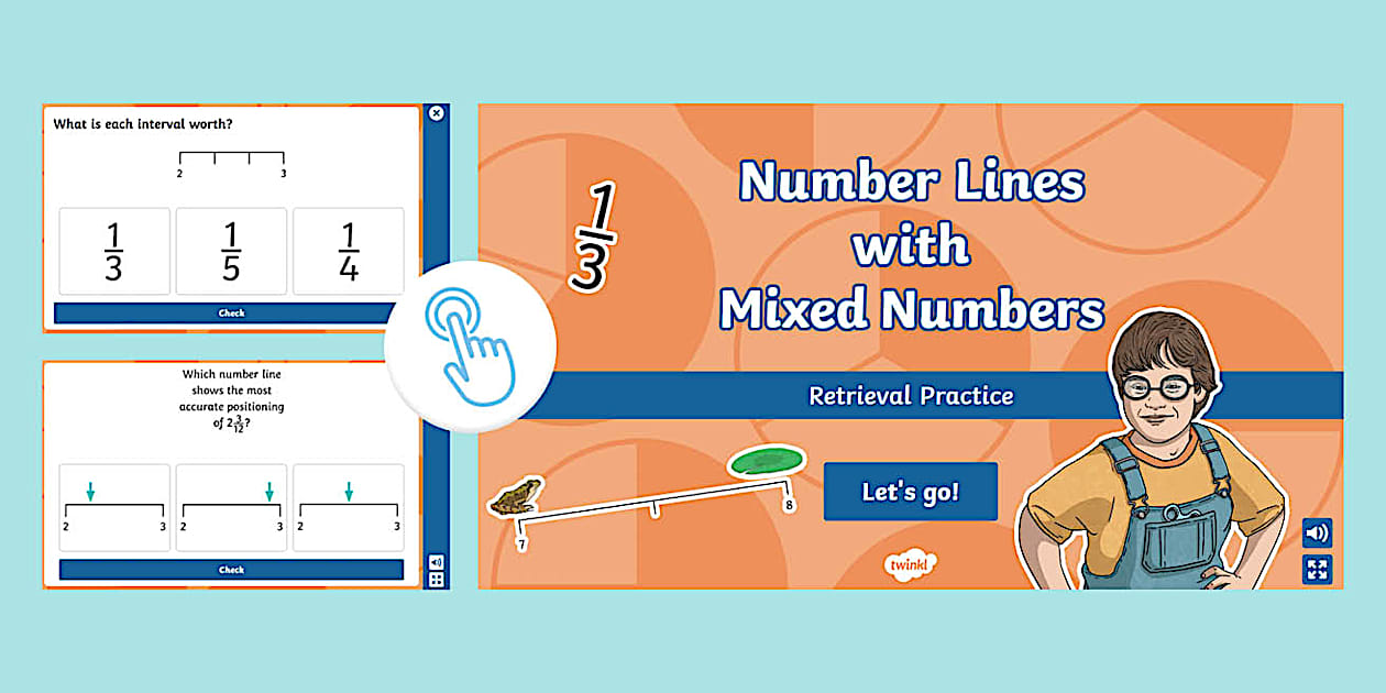 👉 Retrieval Practice: Number Lines with Mixed Numbers Maths Interactive ...