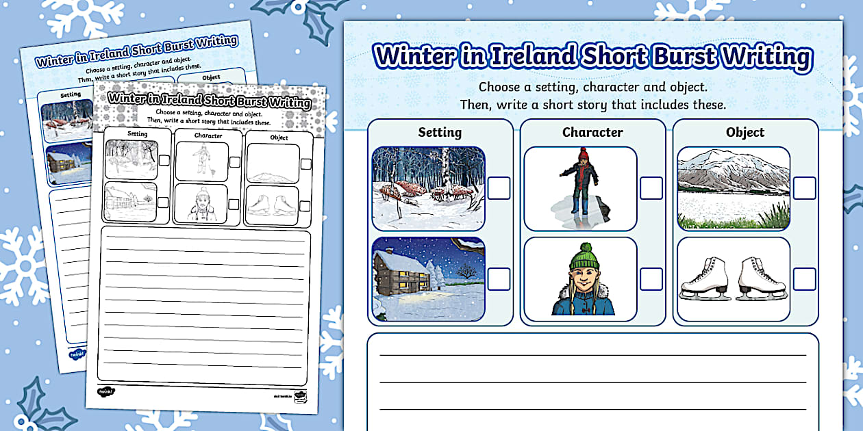 Winter in Ireland Short Burst Writing Template - Twinkl