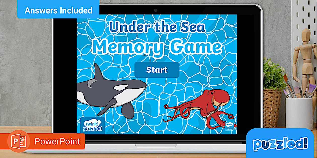 Fun Under the Sea Memory Game Puzzle PowerPoint - AL - Kids