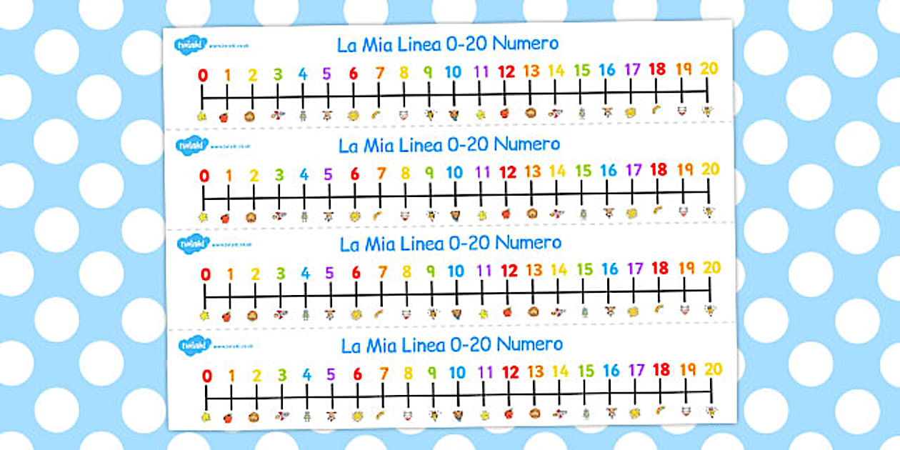 Italian Number Line 0-20 (teacher made) - Twinkl